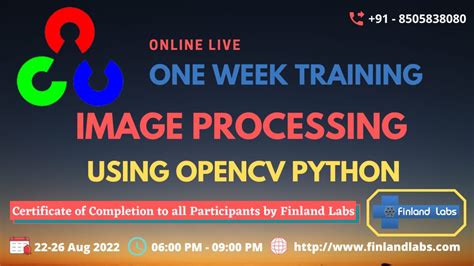 one week training on image processing using opencv python tickets by