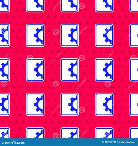 Blue Software Web Development Programming Concept Icon Isolated Seamless Pattern On Red