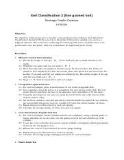 Soil Classification 2 Docx Soil Classification 2 Fine Grained Soil Santiago Trujillo Cardozo