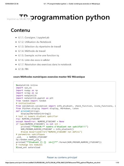 Partie 161 Tp Programmation Python Pdf