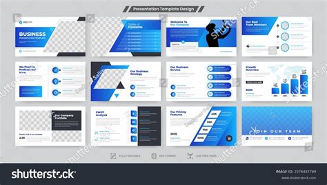 Powerpoint Slides Business Presentation Template Design Stock Vector