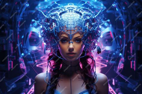 Premium Ai Image Neural Network Supercomputer In The Form Of A Beautiful Girl