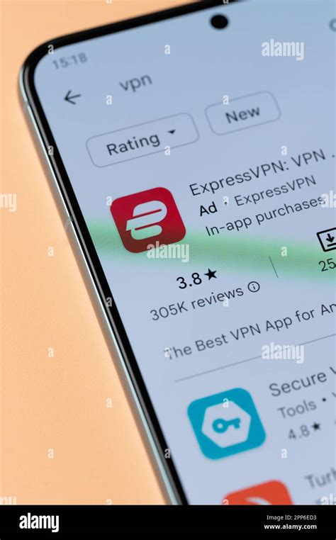 New York Usa April 18 2023 Expressvpn App Install On Smartphone Screen Close Up View Stock