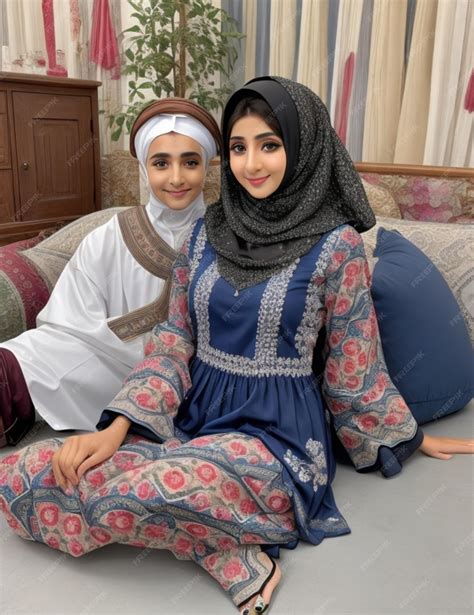 Premium Photo Eid Post Of Two Girls Sitting In Eid Clothes
