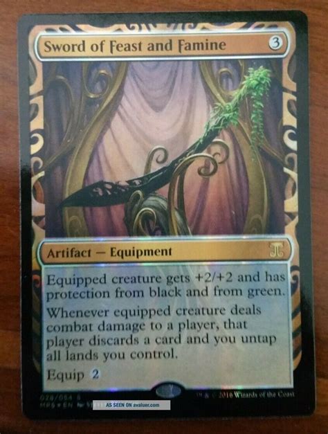 Sword Of Feast And Famine Nm Foil Masterpiece Series Kaladesh