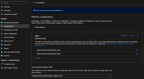 Core How To Redirect To A Specific Web Page After Sign Out From Entra Id Stack Overflow