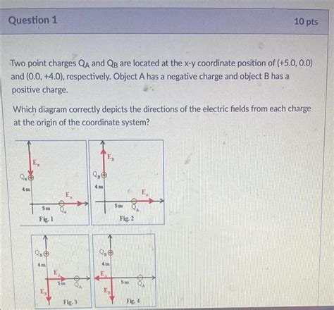 Solved Question 1 10 Pts Two Point Charges Qa And Qb Are
