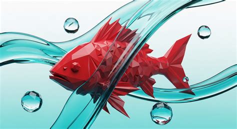Free Geometric Red Fish Image Fish Geometric 3d Download At Stockcake