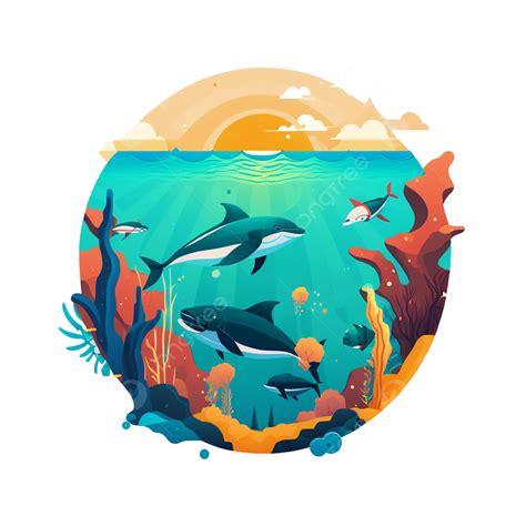 卡通海底世界裝飾 世界海洋日 節日插畫 海洋PNG去背圖片素材免費下載免摳圖設計圖案下載 Pngtree