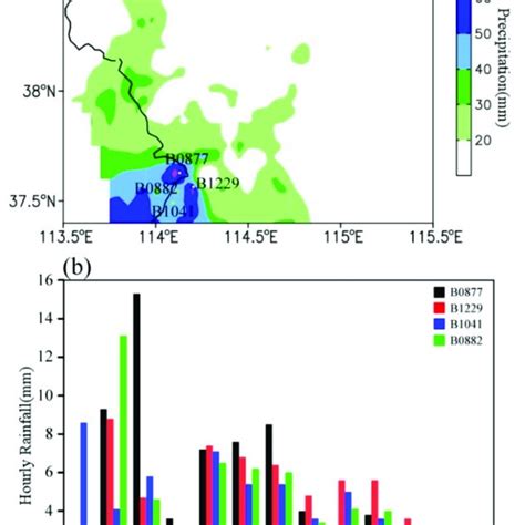A The Spatial Distribution Of Accumulated Rainfall From 0800 Lst On Download Scientific