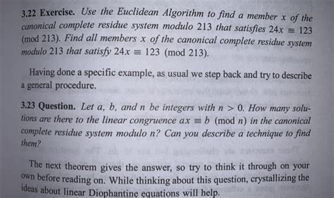 Solved 22 Exercise Use The Euclidean Algorithm To Find A Chegg Com