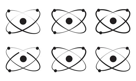Atom Icon Set Molecule Nucleus Science Symbol Proton Or Neutron Chemistry Icon In Black