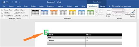 Different Ways On How To Move Table In MS Word