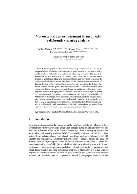 Pdf Motion Capture As An Instrument In Multimodal Collaborative