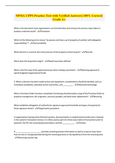 npma cpps practice test with verified answers 100 correct grade a npma cpps stuvia us