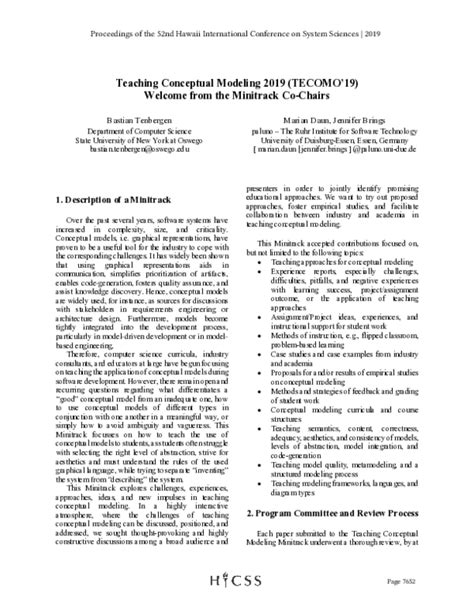 Pdf Introduction To The Minitrack On Methods And Models