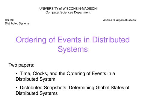 Ppt Ordering Of Events In Distributed Systems Powerpoint Presentation