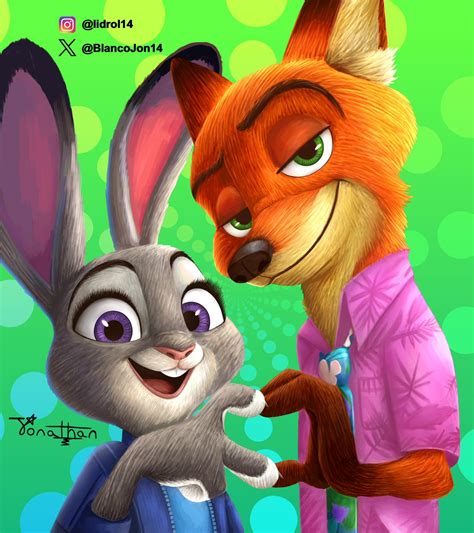 Comparison Between Sketch Base Color And Final Version Of My Fanart Of Judy Hopps And Nick Wilde