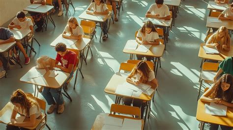 A Classroom With A Girl Sitting At A Desk With A Laptop On Her Lap Premium Ai Generated Image