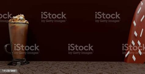 초콜릿 칵테일 쿠키와 크림의 음료 복사 공간이있는 맛있는 초콜릿 칵테일을 산사태로 만듭니다 3d Ilustration 0명에 대한 스톡 사진 및 기타 이미지 Istock