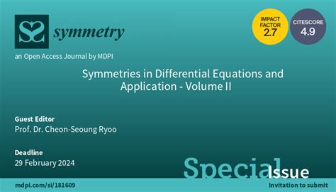 Pdf Symmetries In Differential Equations And Application Volume Ii