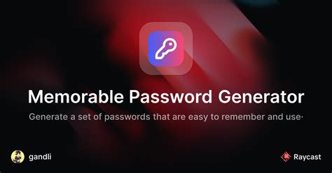 Raycast Store Memorable Password Generator