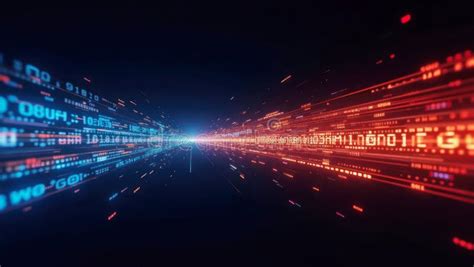 Visual Representation Of Binary Data Flow In Vibrant Colors Stock Image Image Of Abstract