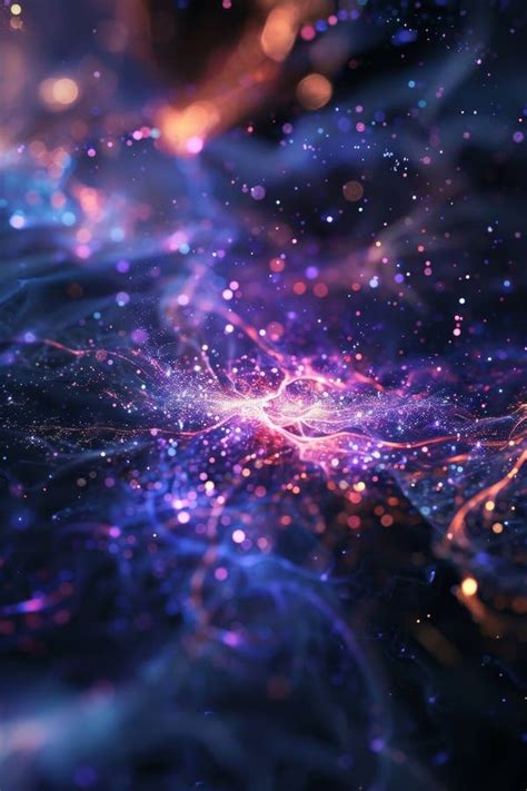 Neural Cells With Luminous Communication Nodes In An Abstract Dark Space 3d Illustration Stock