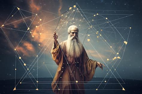 Harmony Of Shapes Pythagoras And The Mysticism Of Geometric Numbers Premium AI Generated Image