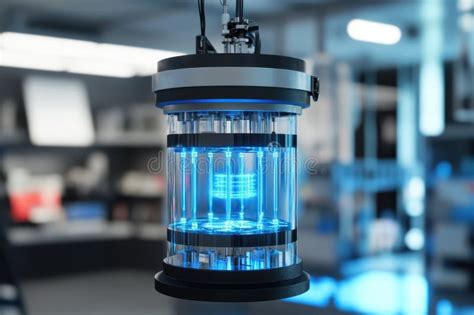 Innovative Energy Research Lab Features Futuristic Glowing Reactor