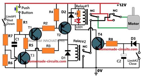 Automatic Door Controller Circuit Diagram Using A Single Push Button Homemade Circuit Projects