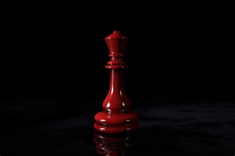 Premium Photo Chess Piece Queen Of Red Color On A Dark Background