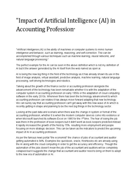 Impact Of Artificial Intelligence Pdf Artificial Intelligence