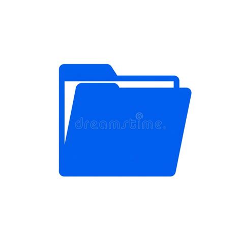Blue Folder Icon On A White Background Depicting A Simple Stylized File Folder The Stock