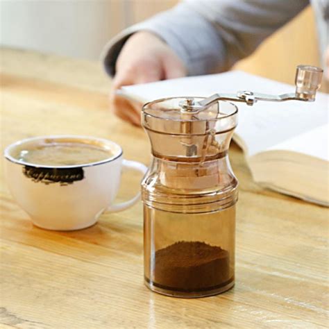 Badu Bg Ръчна керамична кафемелачка с укрепен стъклен буркан за съхранение Издръжлива мелница за