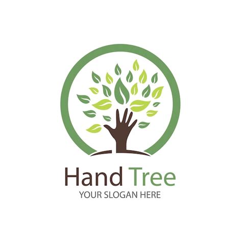 Premium Vector Human Hands And Tree With Green Leaves Logo Symbol Icon Illustration Vector