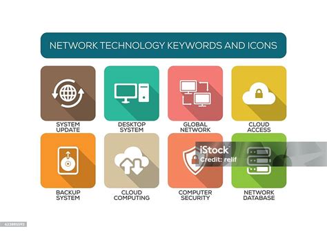 Network Technology Flat Icon Set Stock Illustration Download Image Now Accessibility