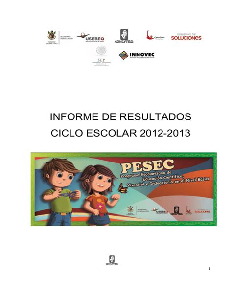 Informe De Resultados Ciclo Escolar 2012 2013