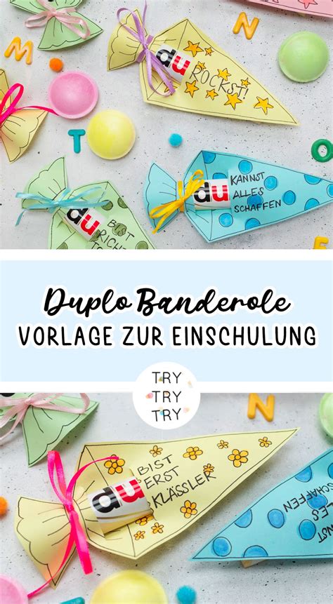 Duplo Banderole Im Schult Ten Look Vorlage Zur Einschulung Trytrytry Geschenk Einschulung