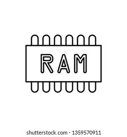 Vector Outline Icon Memory Chip Stock Vector Royalty Free 1359570911 Shutterstock