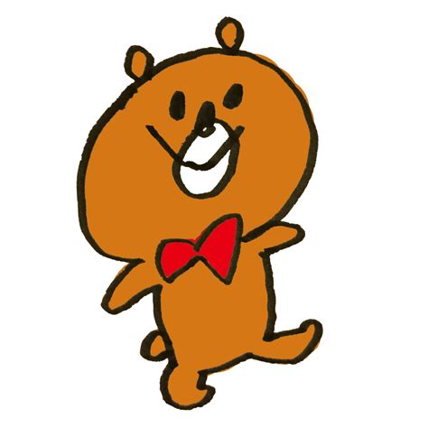 ちょうネクタイをつけた熊さんのイラスト ゆるくてかわいい無料イラスト素材屋「ぴよたそ」