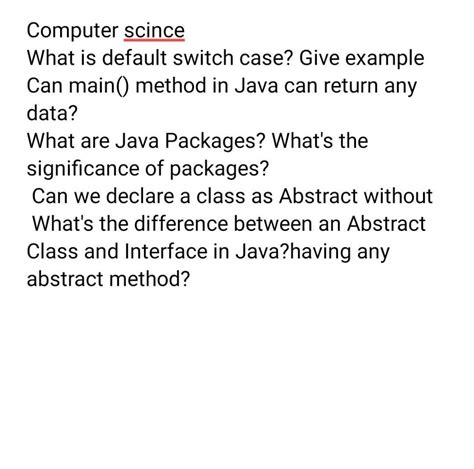 Solved Computer Scince What Is Default Switch Case Give