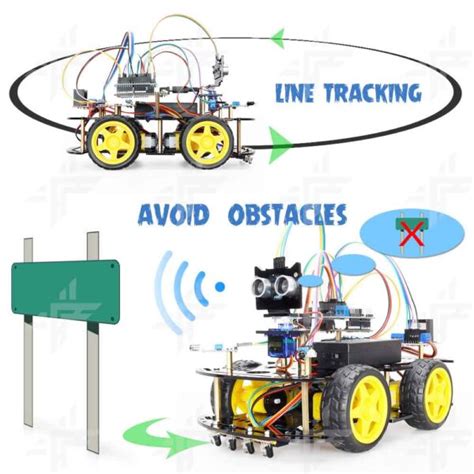 4wd Obstacle Avoiding Using Ultrasonic And Ir Sensor Smart Robot Car