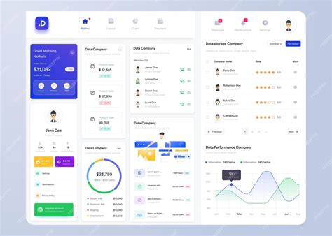 premium vector ui ux infographic dashboard ui design with graphs
