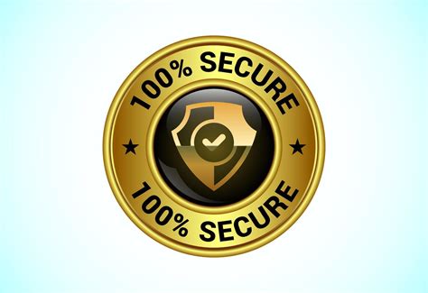 100 Secure Button Design Illustration In Gold Color Suitable For Mobile App And Website Ui