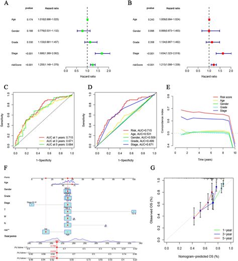 Internal Validation Of Prognosis Risk Model And Nomogram Demonstration Download Scientific