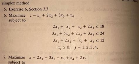 Solved Simplex Method 5 Exercise 6 Section 33 6