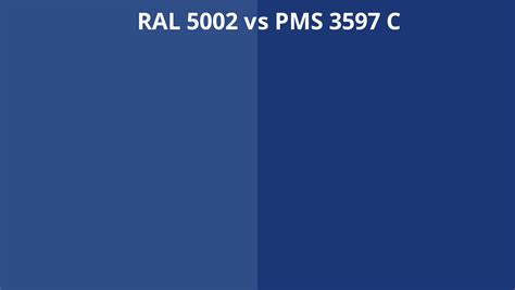 Ral 5002 Vs Pms 3597 C Ral Colour Chart Uk