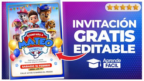 Como Hacer Invitación De La Patrulla Canina Paw Patrol Gratis Y