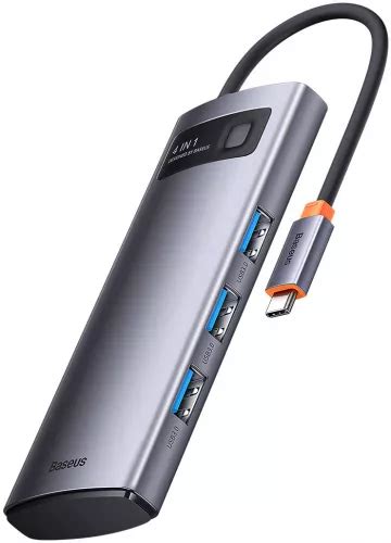 Adaptor Hub Aluminiu In Baseus Metal Gleam Usb C X Usb Gri Wkwg Cel Ro